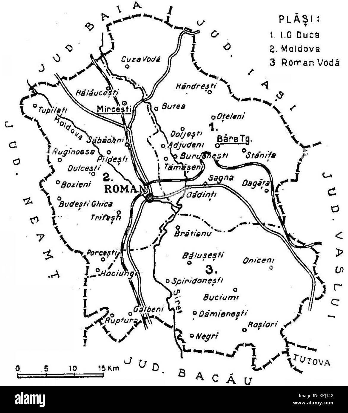 1938 map of interwar county Roman Stock Photo - Alamy