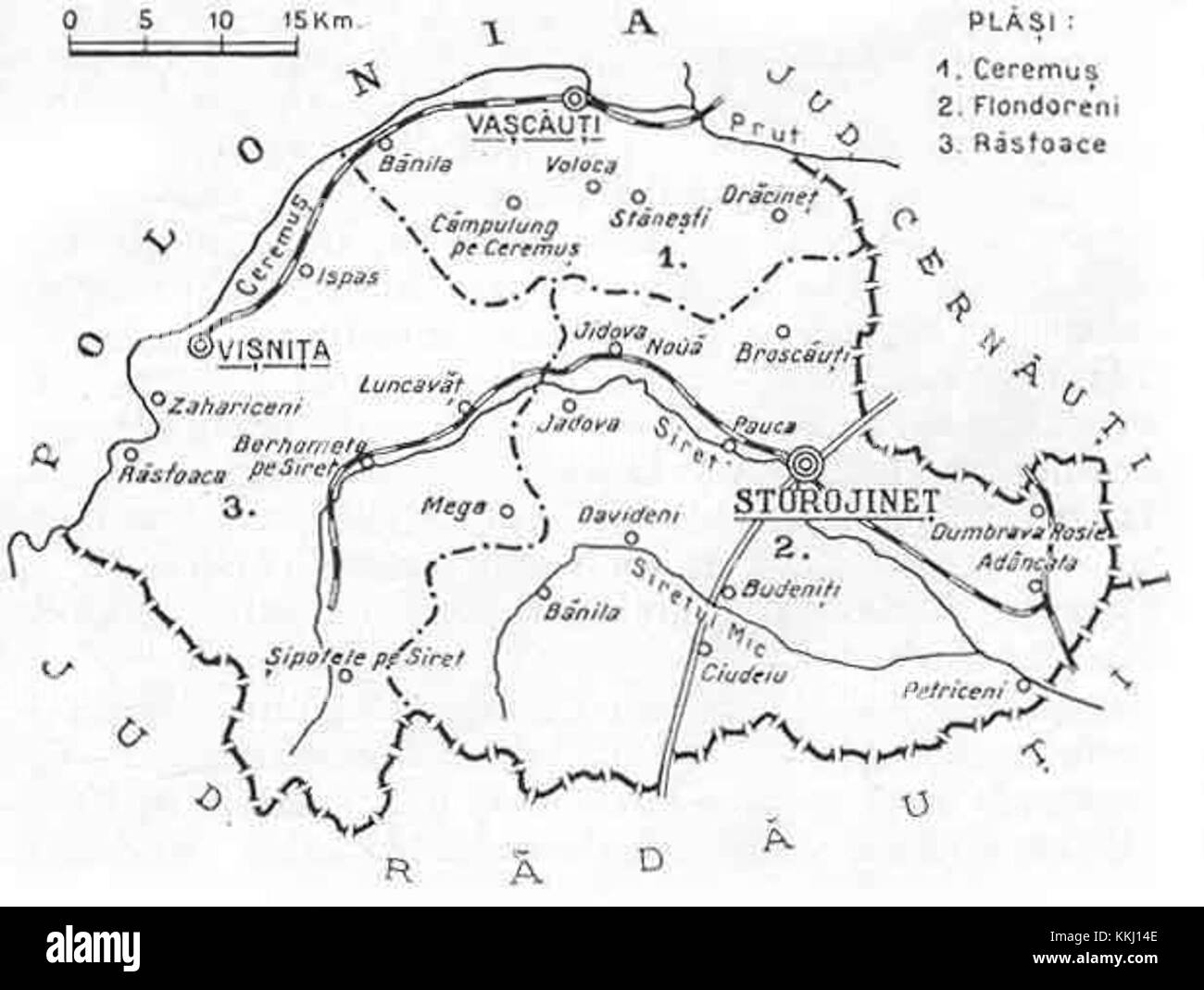 The 1938 map of Storojinet County provides a historical view of the ...