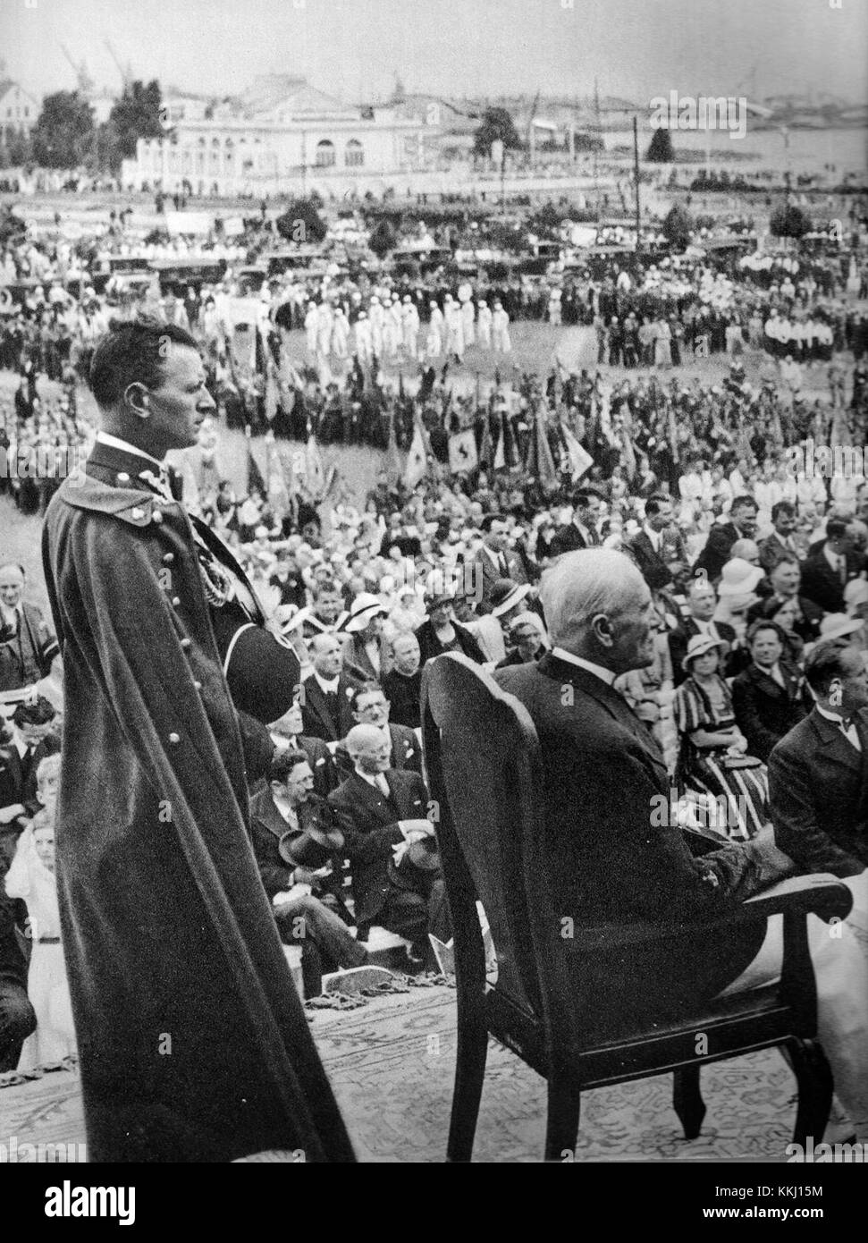 This image shows Ignacy Moscicki, the President of Poland, visiting ...