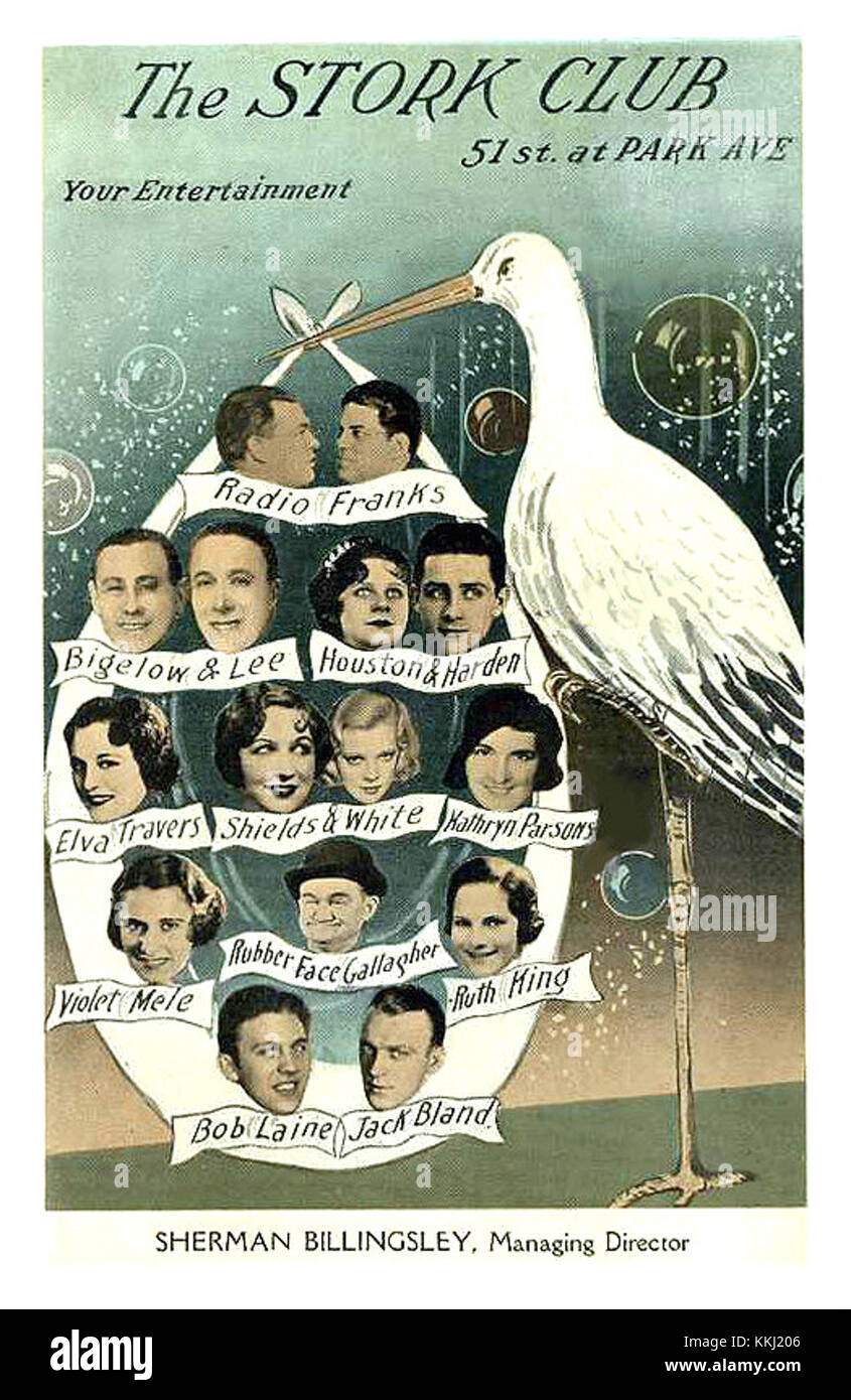 The Stork Club, a famous New York nightclub, featured numerous ...