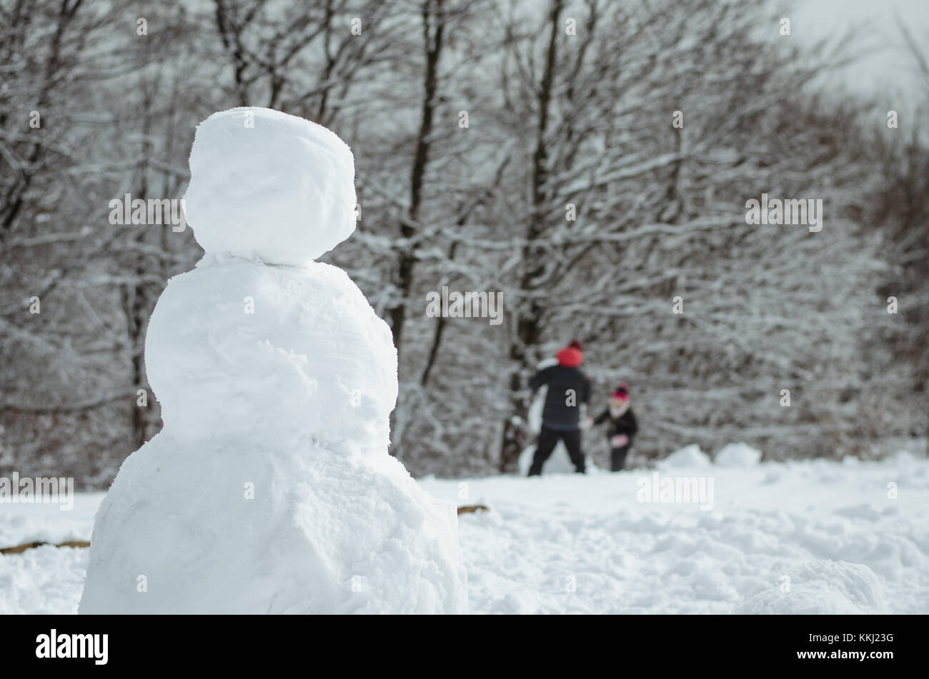 Snowman in the forest hi-res stock photography and images - Alamy