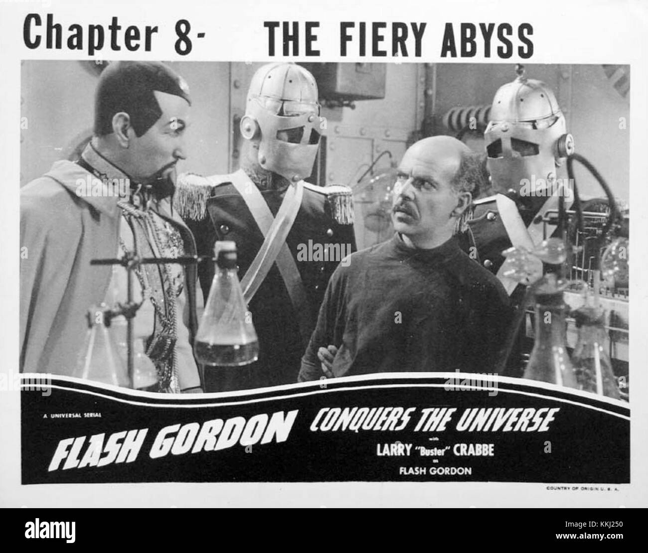 This lobby card is from *Flash Gordon Conquers the Universe*, a 1940s ...