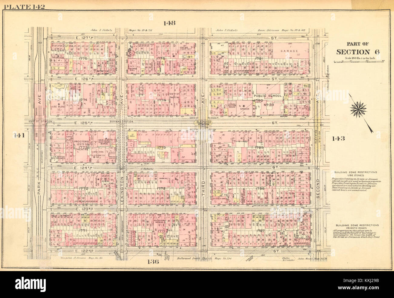 Bromley Manhattan Plate 142, published in 1925, is a historic print ...