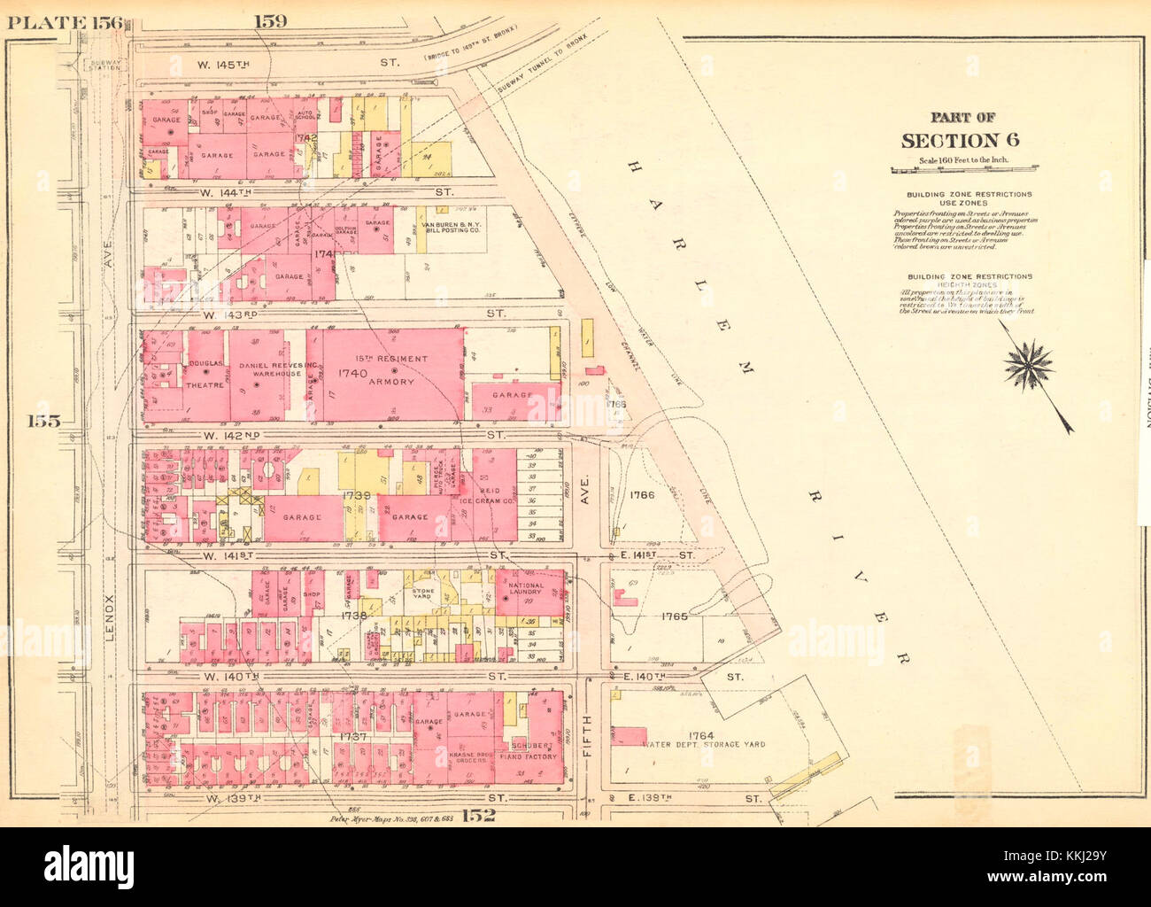 This plate, published in 1925 by Bromley, features a map of Manhattan ...