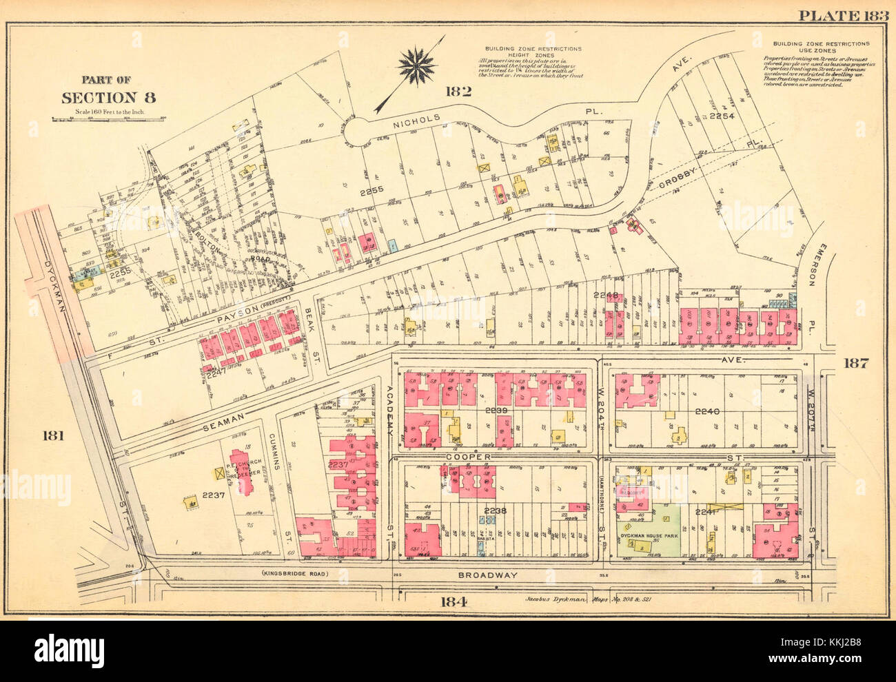 Bromley Manhattan Plate 183, published in 1925, is a historical plate ...