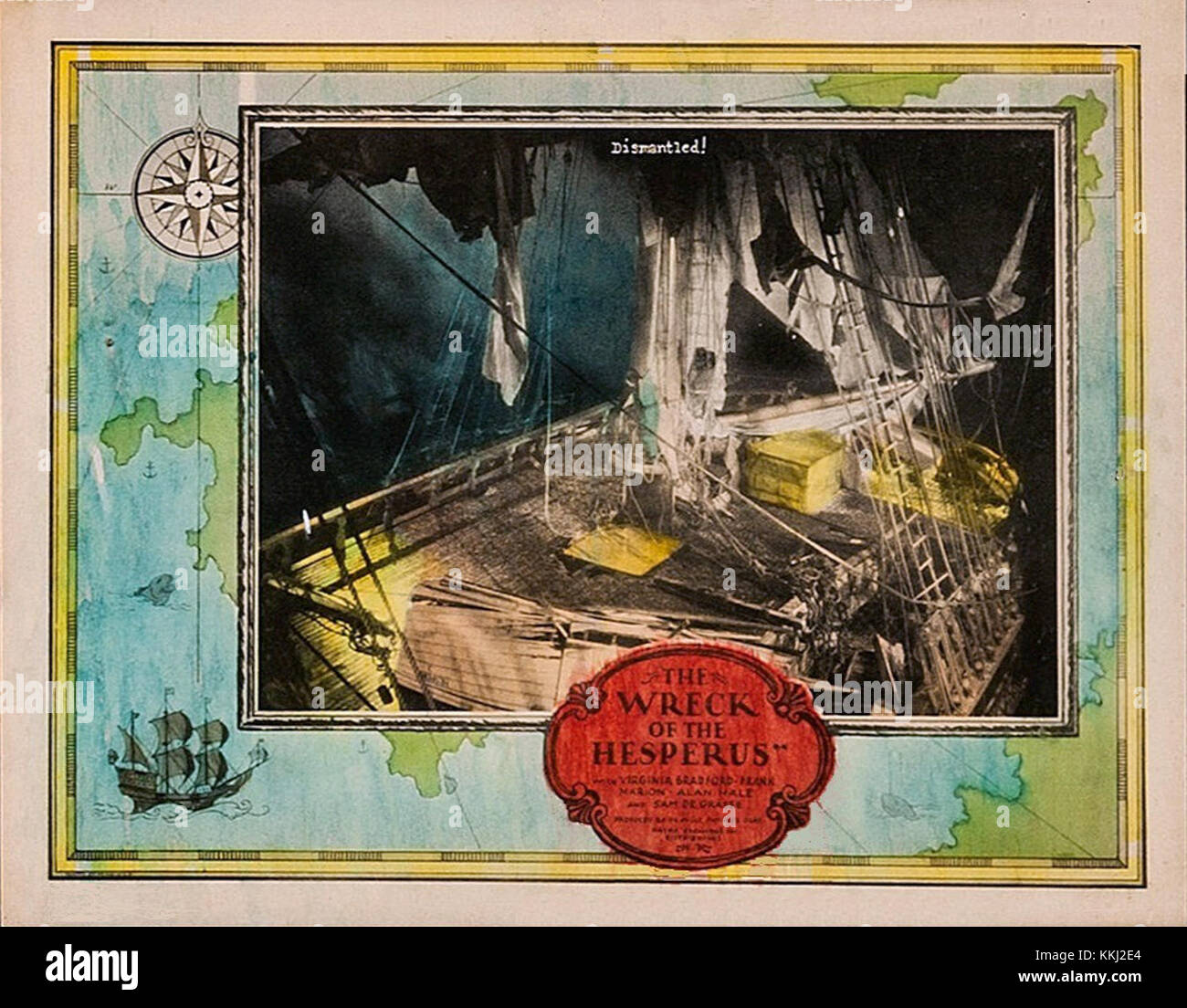 The 'Wreck of the Hesperus' lobby card is a vintage promotional image ...