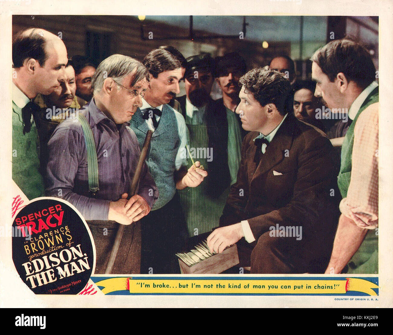 The lobby card for 'Edison the Man,' a film depicting the life and work ...