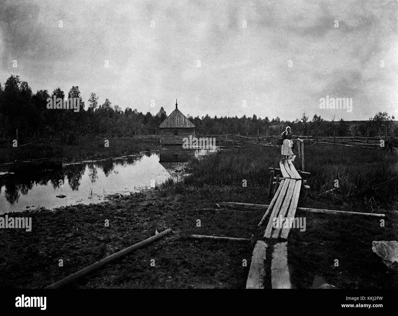 The Chapel on the Source of the Volga, located near Tver, Russia, marks ...