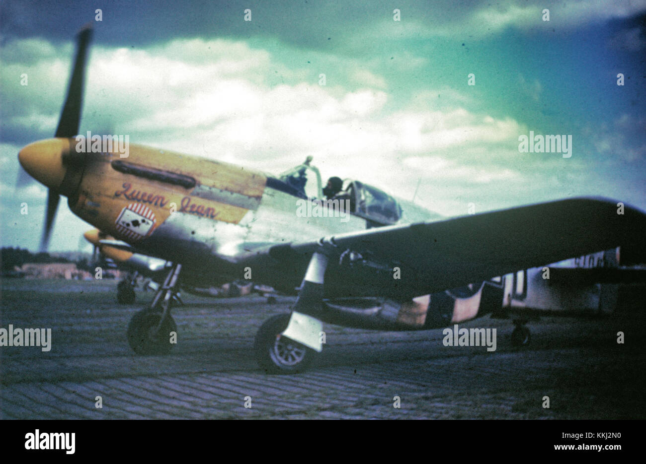 RAF Bottisham, the base for the 361st Fighter Group, is shown with a P ...
