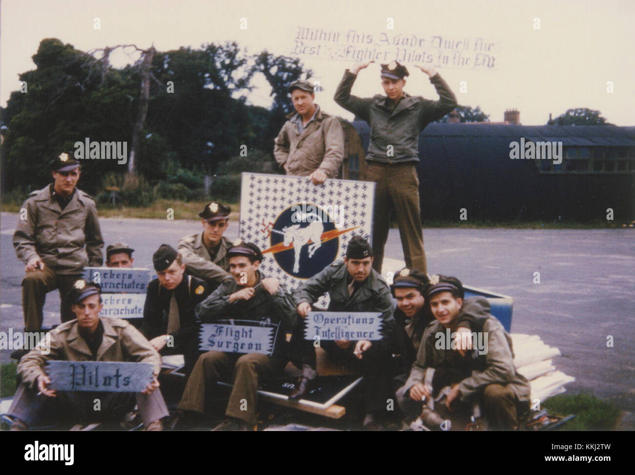A historic photograph of the 359th Fighter Group celebrating Victory in ...
