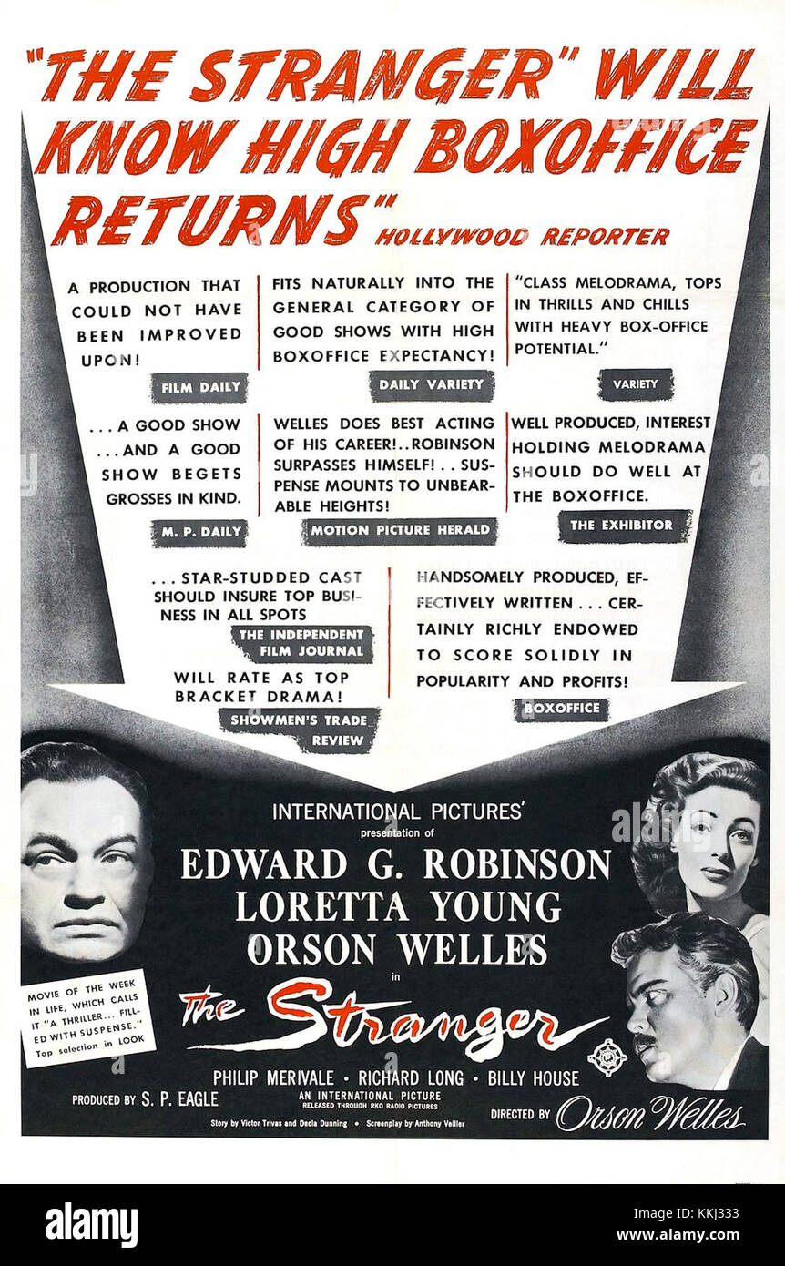 A review of the movie poster for 'The Stranger,' likely referring to a ...