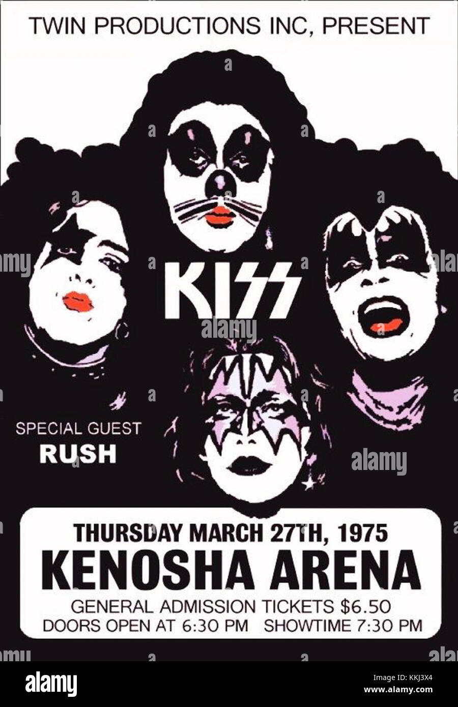 This advert features a promotional image for a 1975 show by the rock ...