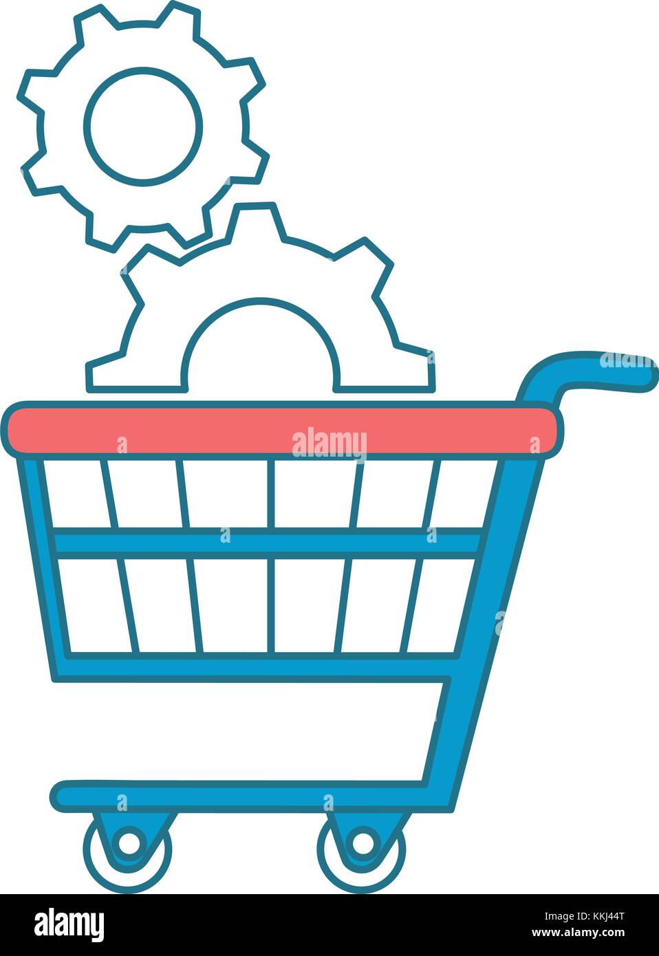shopping cart with gears vector illustration design Stock Vector Image ...