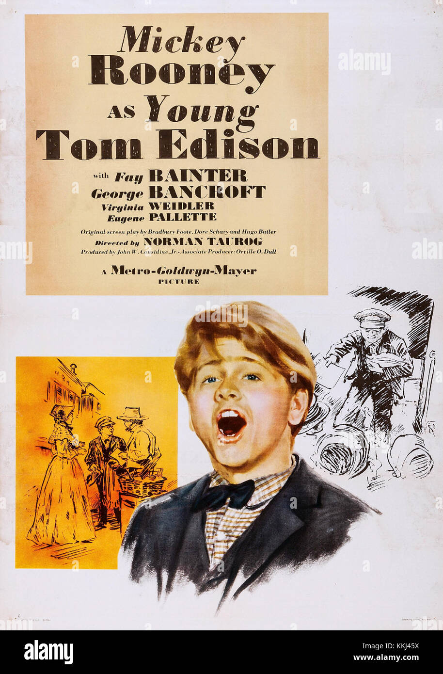 The Young Tom Edison poster promotes the 1940 film that tells the early ...