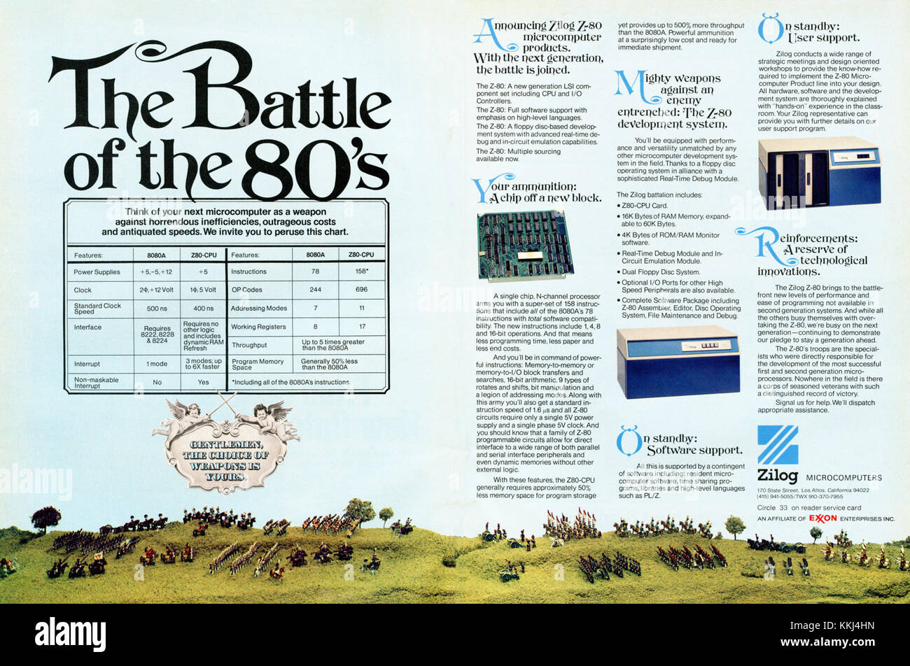 Zilog Z-80 Microprocessor ad May 1976 Stock Photo - Alamy