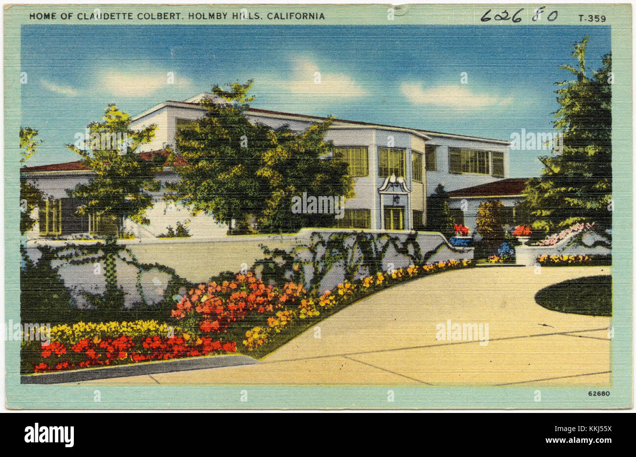 Claudette Colbert's residence in Holmby Hills, California, was a ...