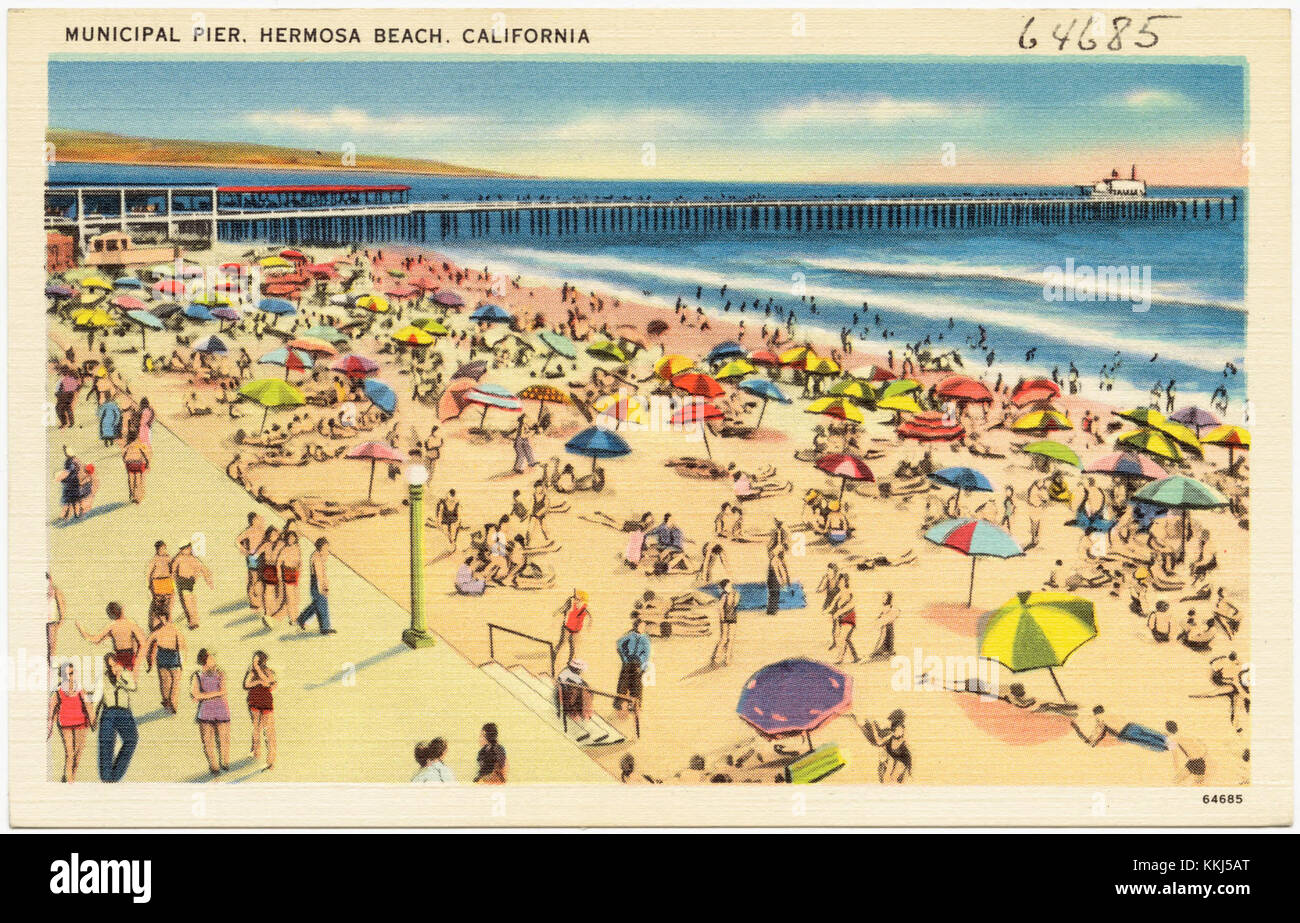 A photograph of the Municipal Pier at Hermosa Beach, California ...