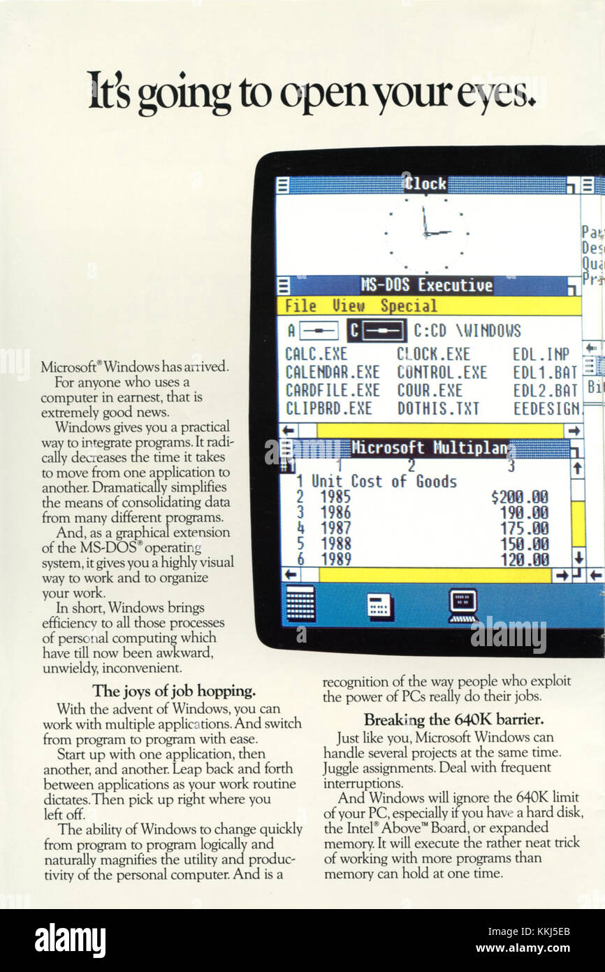 Microsoft Windows 1.0, released in 1985, was the first version of the ...