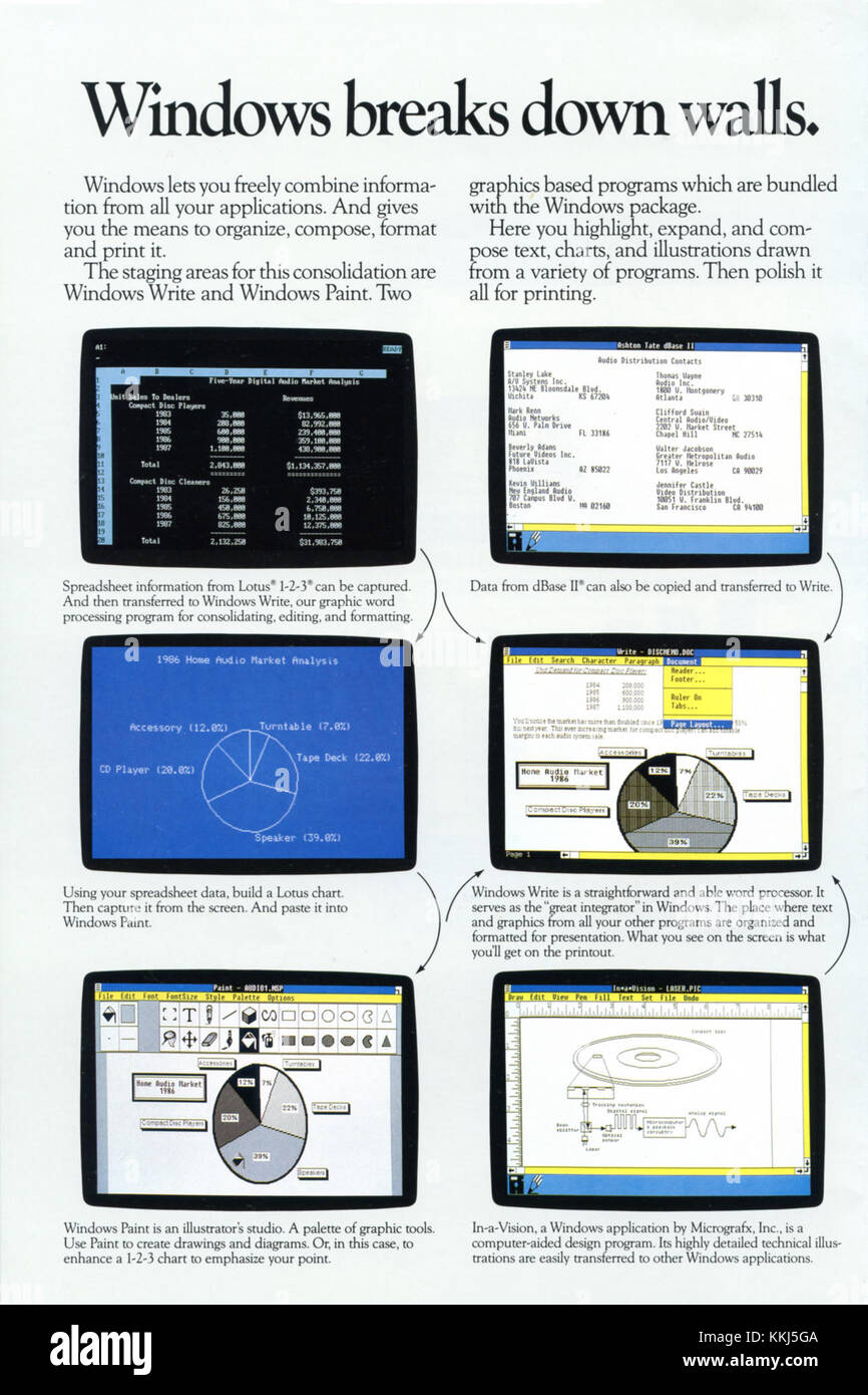 Microsoft Windows 1.0 page4 Stock Photo - Alamy