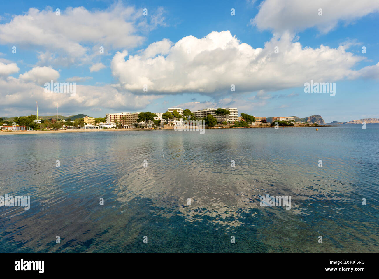 The coast of Des Canar in Ibiza, Balearic Islands, Spain Stock Photo ...