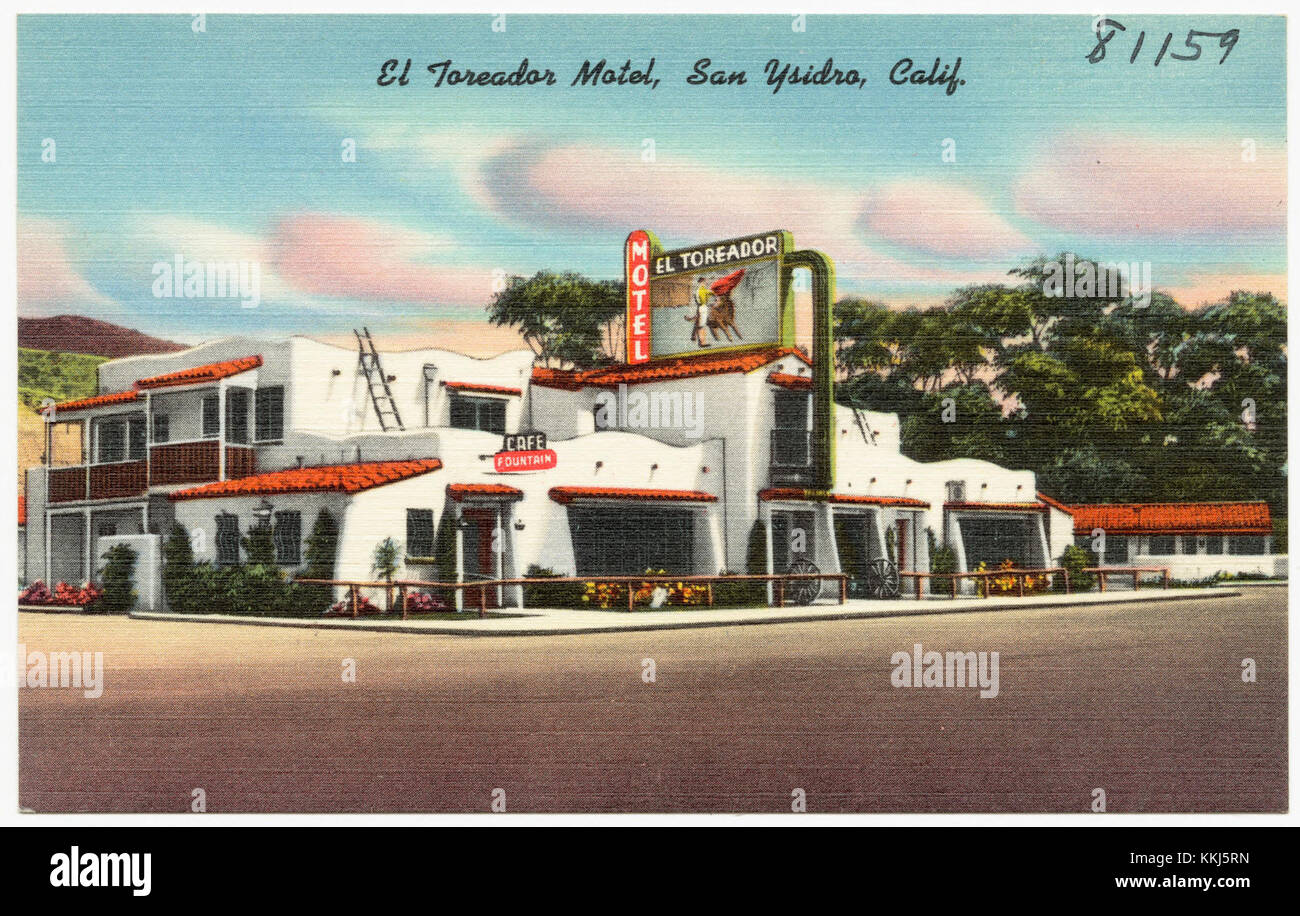 The El Toreador Motel in San Ysidro, California, photographed in the ...