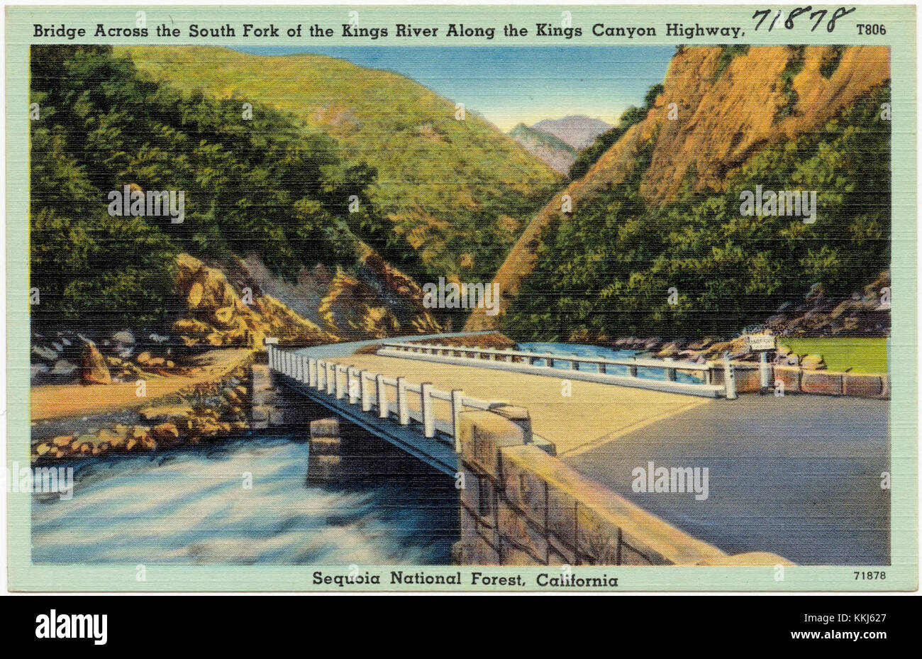 The bridge spanning the south fork of the Kings River in Sequoia ...