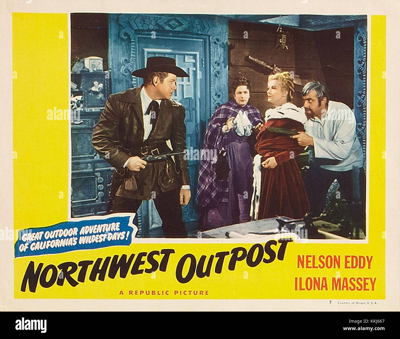 This vintage poster for *Northwest Outpost* features a compelling ...