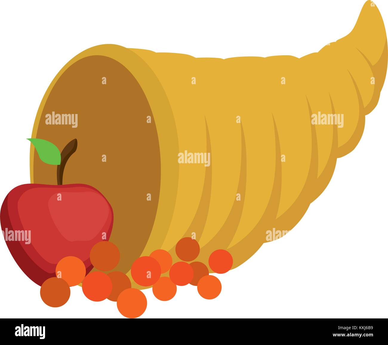 thanksgiving horn with fruits vector illustration design Stock Vector ...