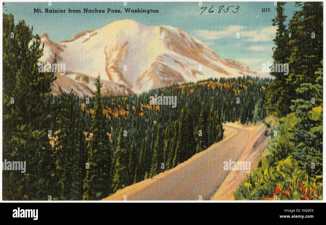 This image captures Mount Rainier from Naches Pass in Washington ...