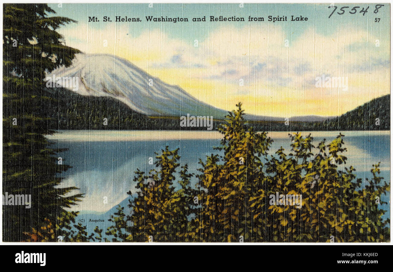 A stunning photograph of Mount St. Helens in Washington state, with its ...