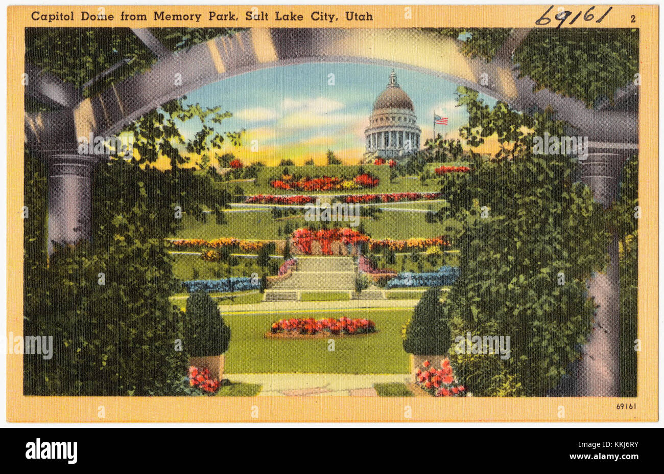 This photograph captures the iconic Capitol Dome in Salt Lake City ...