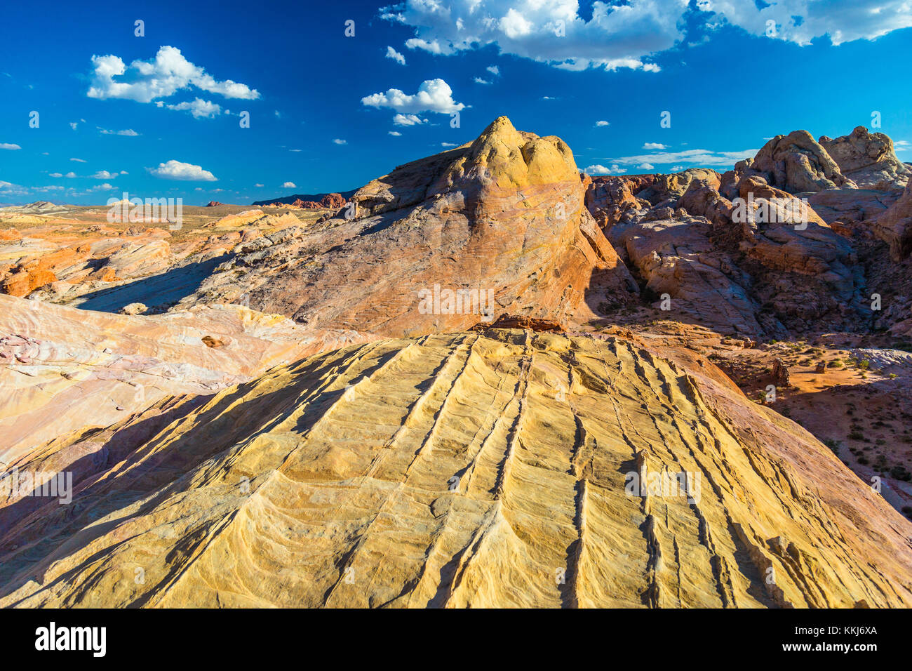 White Domes against deep blue sky in Valley of Fire State Park, Nevada ...