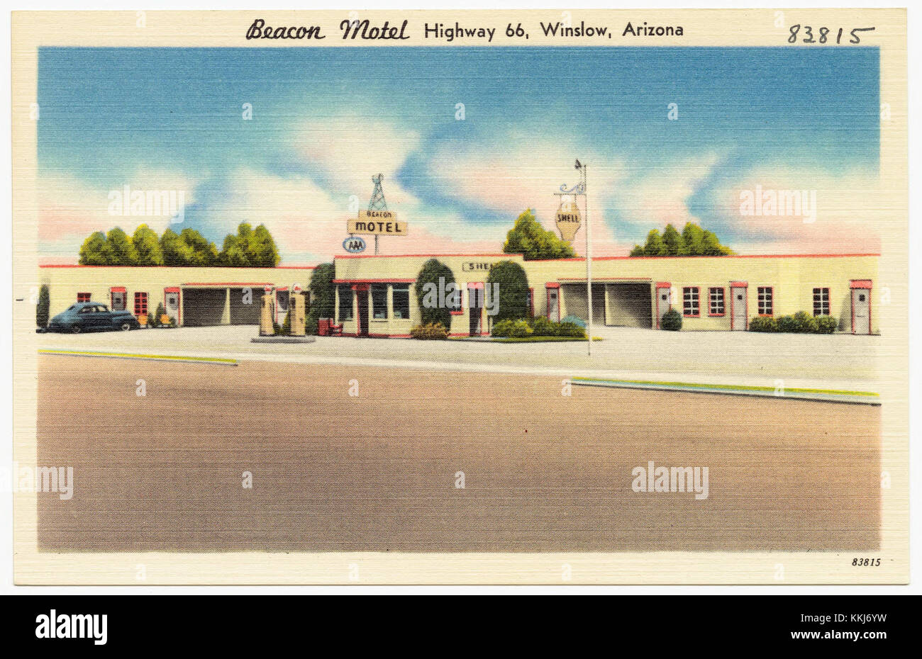 The Beacon Motel, located on historic Route 66 in Winslow, Arizona, is ...
