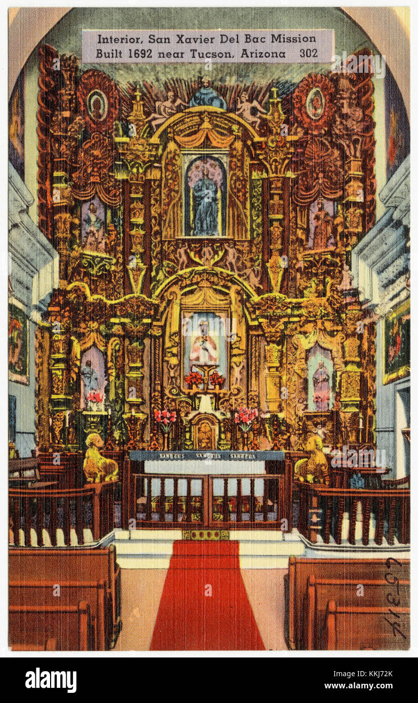 The San Xavier Del Bac Mission, built in 1692 near Tucson, Arizona, is ...
