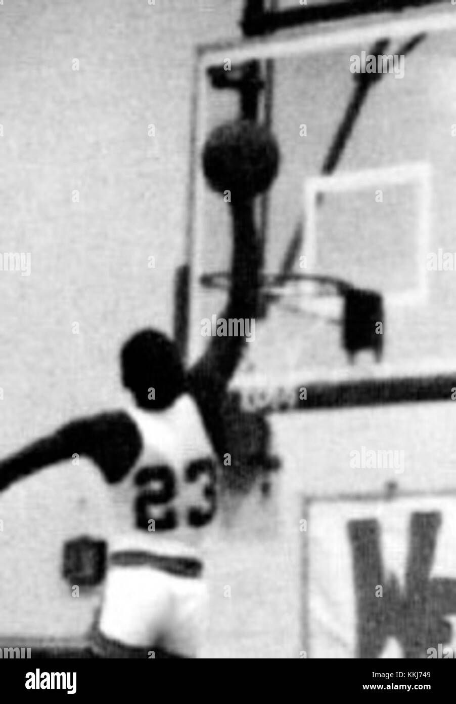 This iconic image captures Michael Jordan during his time at Laney High ...