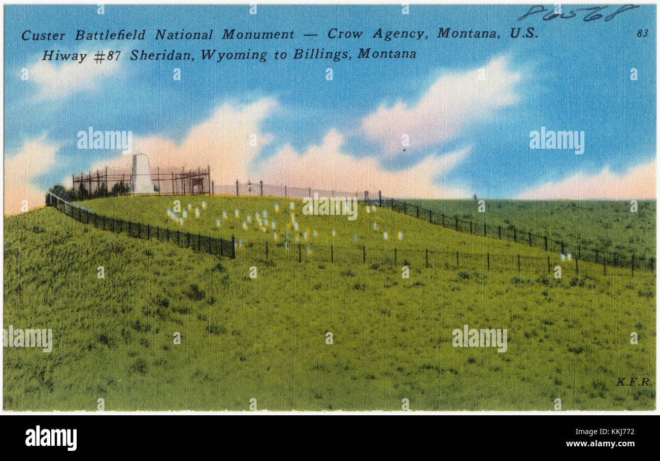 The Custer Battlefield National Monument, located near Crow Agency ...