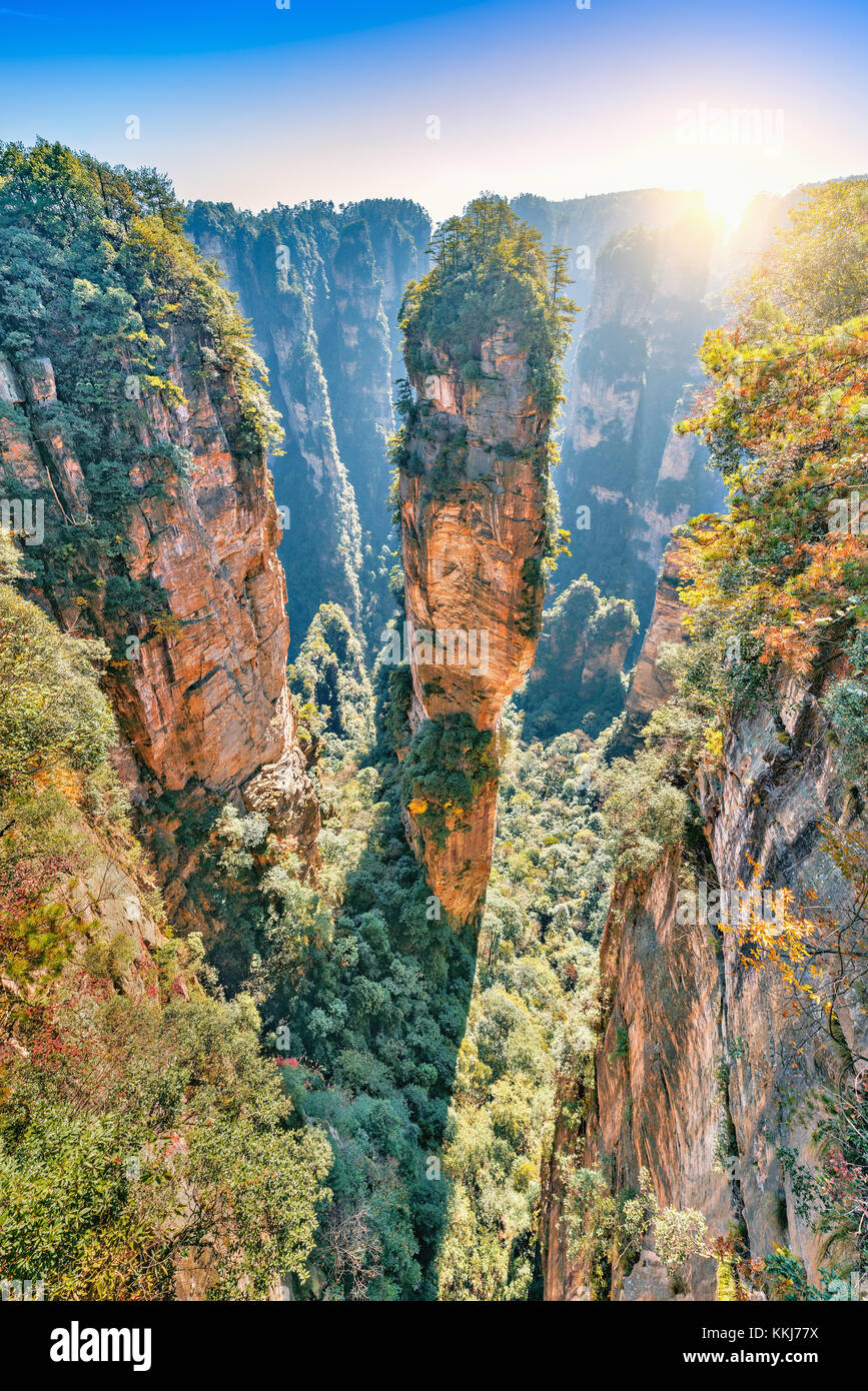 Natural quartz sandstone pillar the Avatar Hallelujah Mountain is 1,080 ...