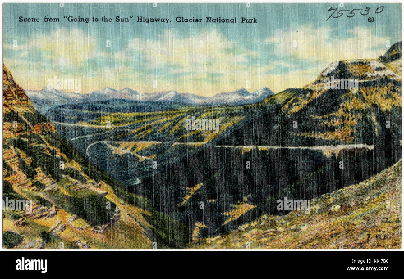 This image captures a scene from the Going-to-the-Sun Highway in ...