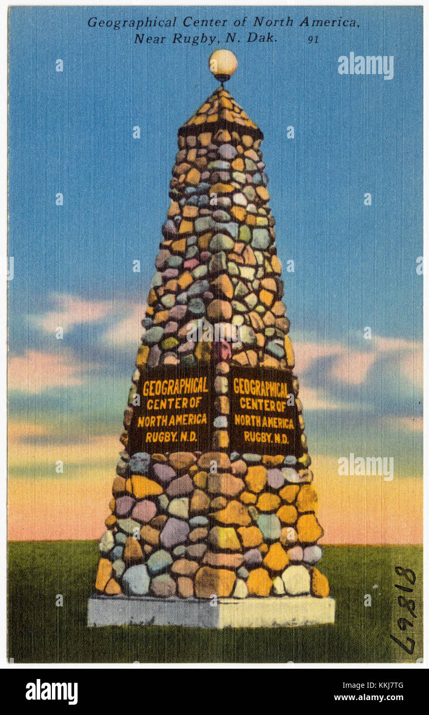 Geographical Center of North America, near Rugby, N. Dak (81867 Stock ...