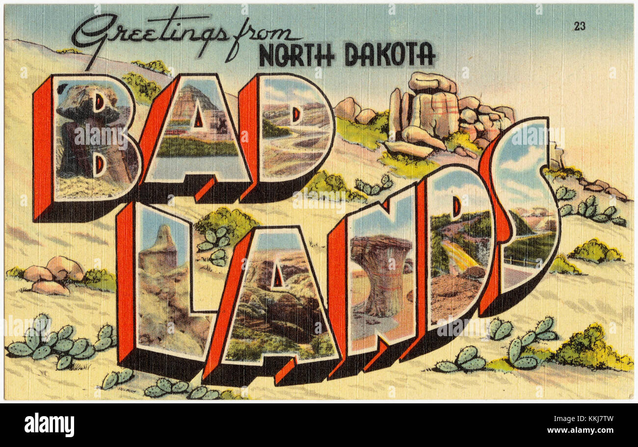A postcard depicting the rugged and unique landscape of the North ...