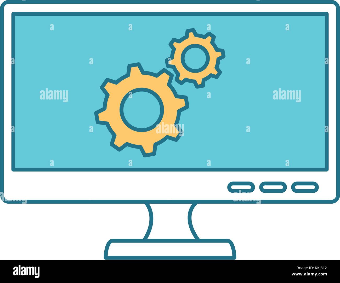 monitor computer with gears vector illustration design Stock Vector ...