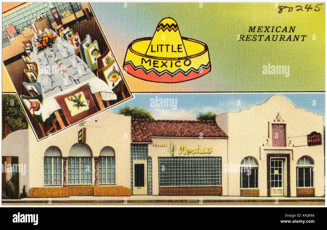 A photograph of Little Mexico, a Mexican restaurant, captured in a ...