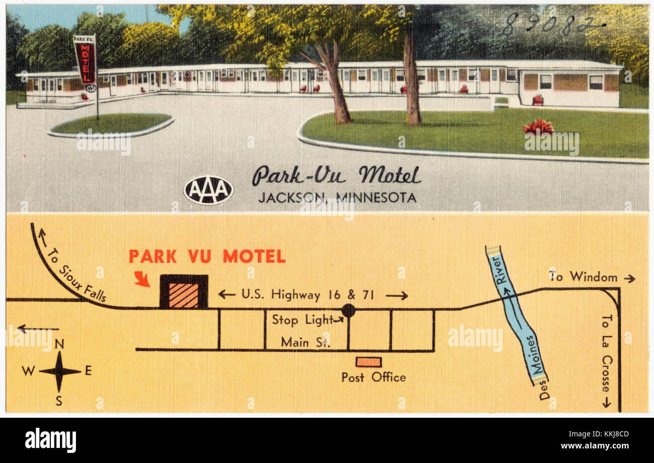 The Park-Vu Motel in Jackson, Minnesota, is an example of mid-20th ...