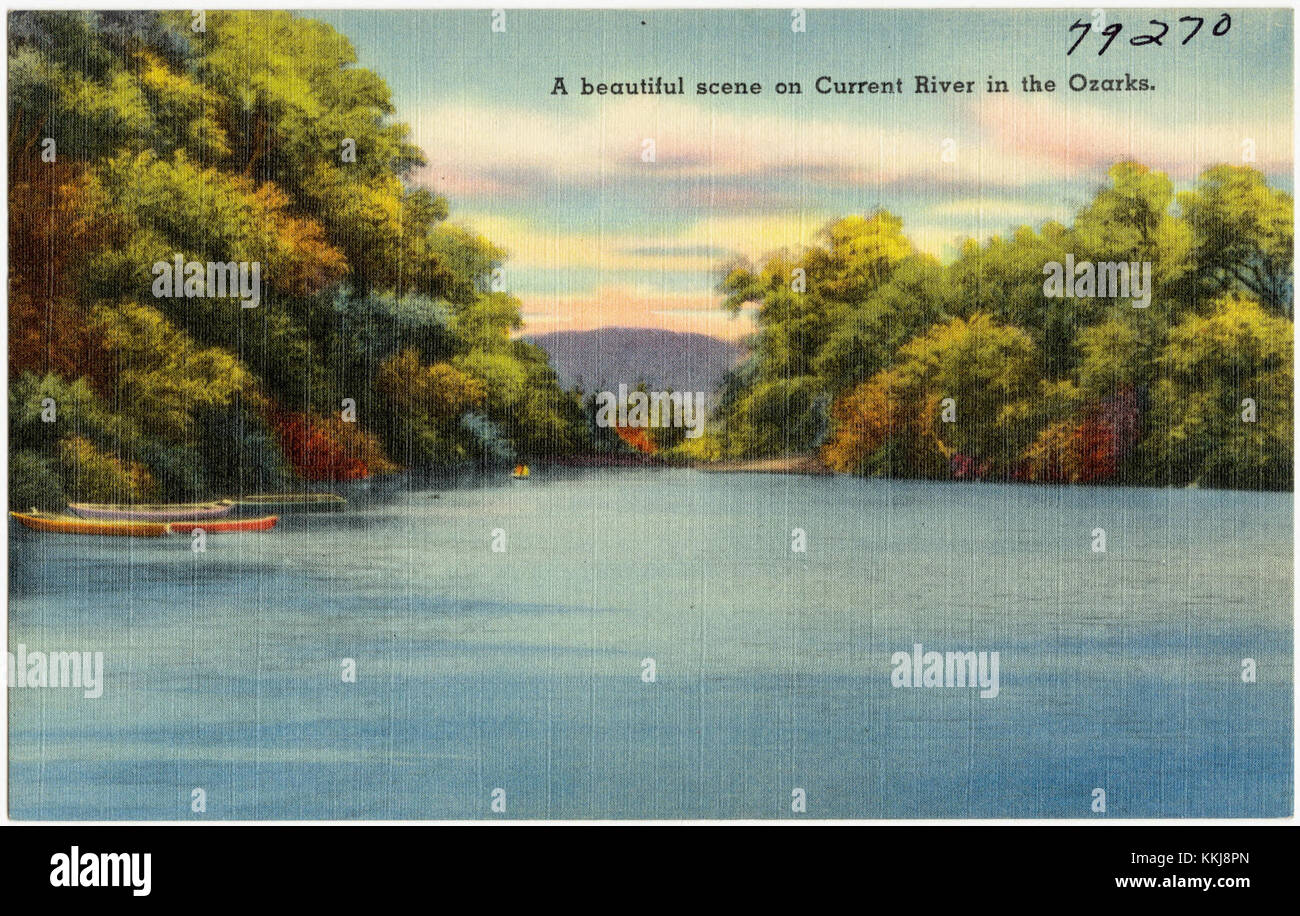 A scenic view of Current River in the Ozarks, showcasing the natural ...