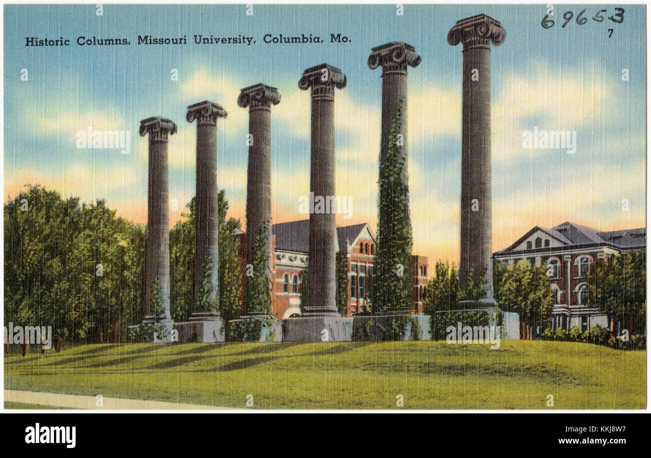 The historic columns at Missouri University in Columbia, Missouri, are ...