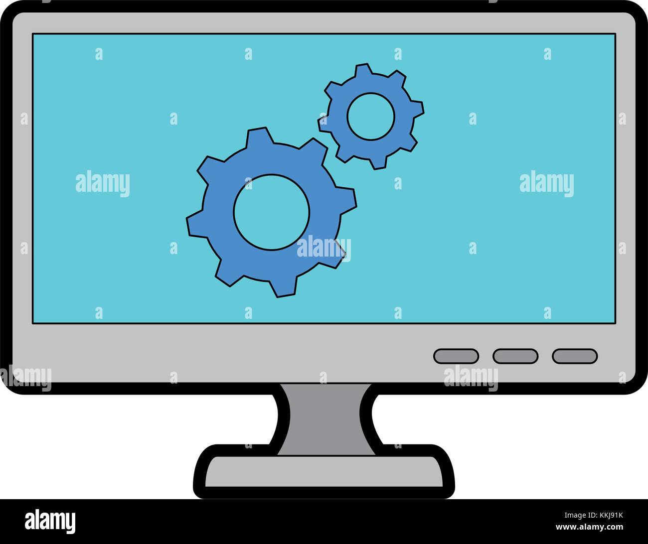 monitor computer with gears vector illustration design Stock Vector ...