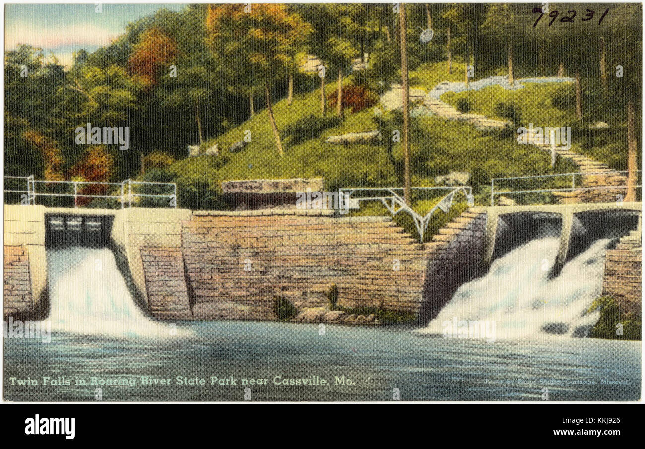 Twin Falls in Roaring River State Park near Cassville, Mo (79231 Stock ...