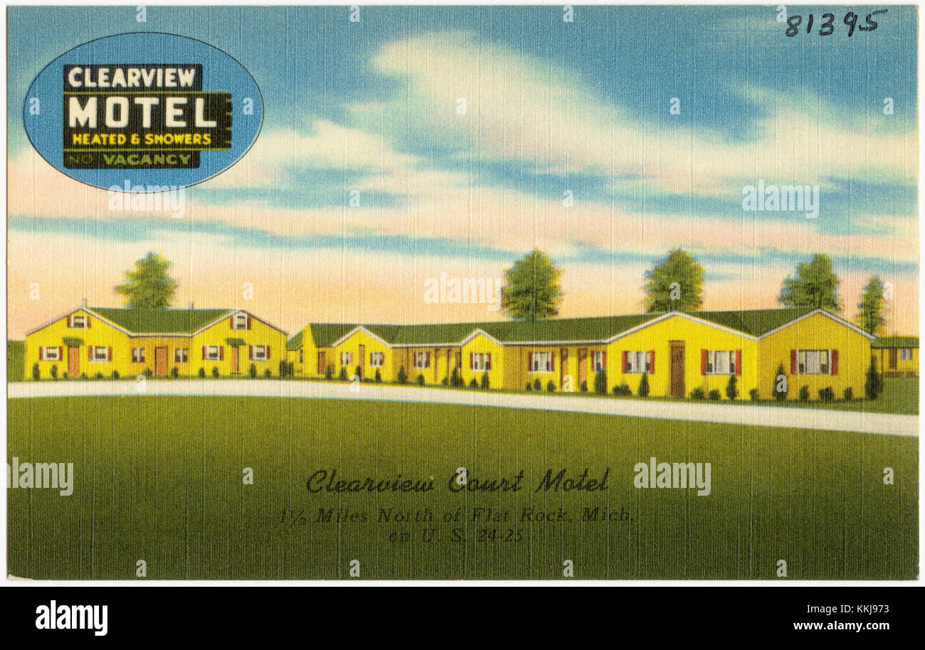 Clearview Court Motel, located 1.5 miles north of Flat Rock, Michigan ...