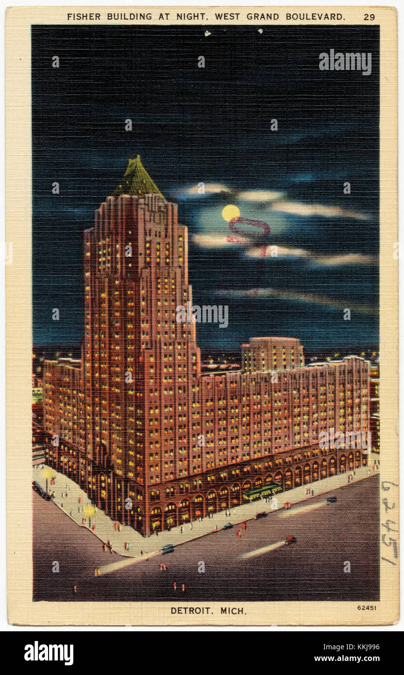 The Fisher Building, an iconic Art Deco skyscraper in Detroit, Michigan ...