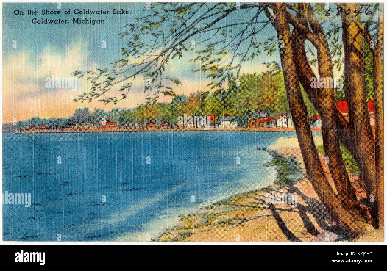 This image shows the scenic shoreline of Coldwater Lake in Coldwater ...